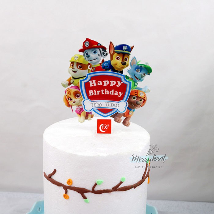 [SG Seller] Paw Patrol Mighty Pups Acrylic Happy Birthday Cake topper ...