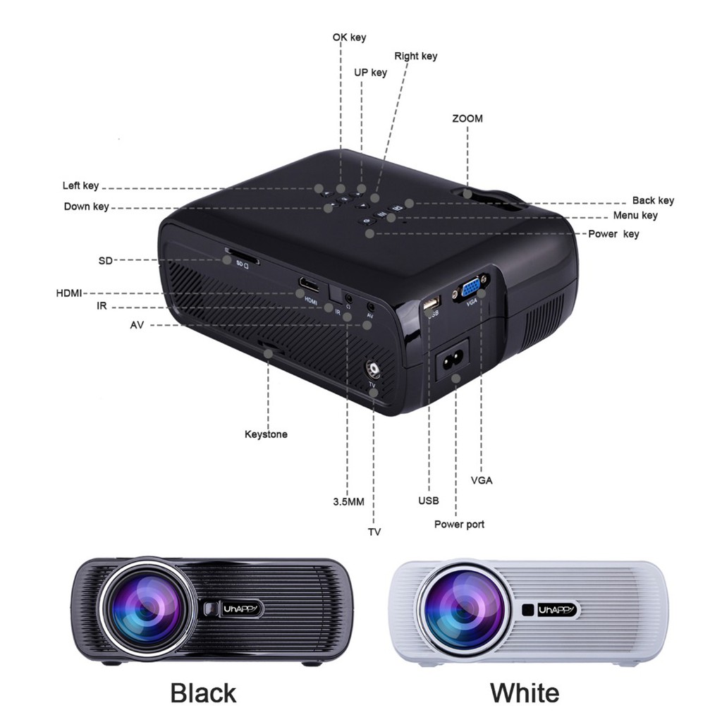 1000 Lumens LCD LED Mini Projector | Shopee Singapore