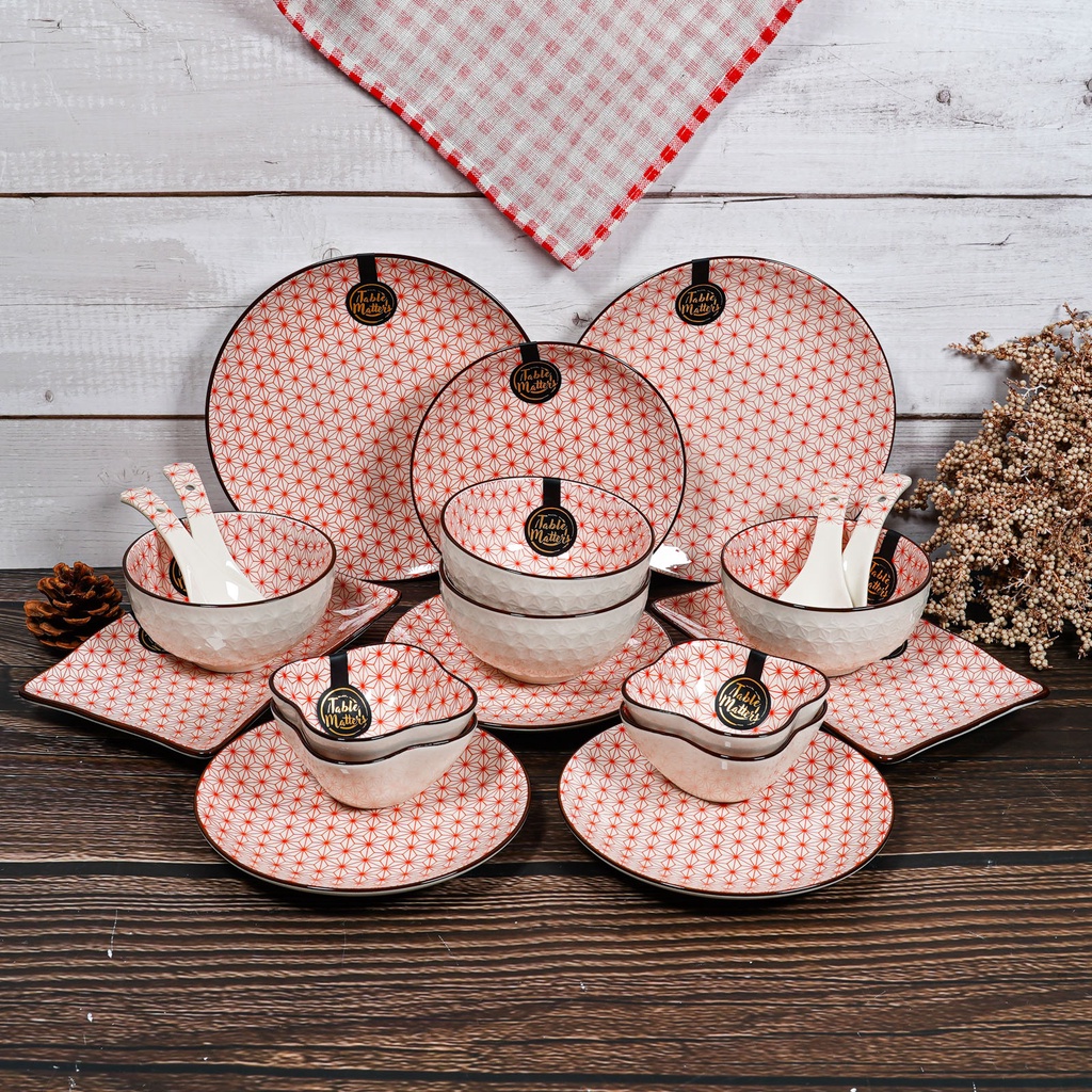 Table Matters - Starry Red 20 PCS Dining Set [Plate | Bowl | Saucer ...