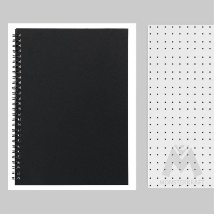 Notebook A4 A5 Sketch Book Spiral Wire O Planner Journal Black Notebook ...