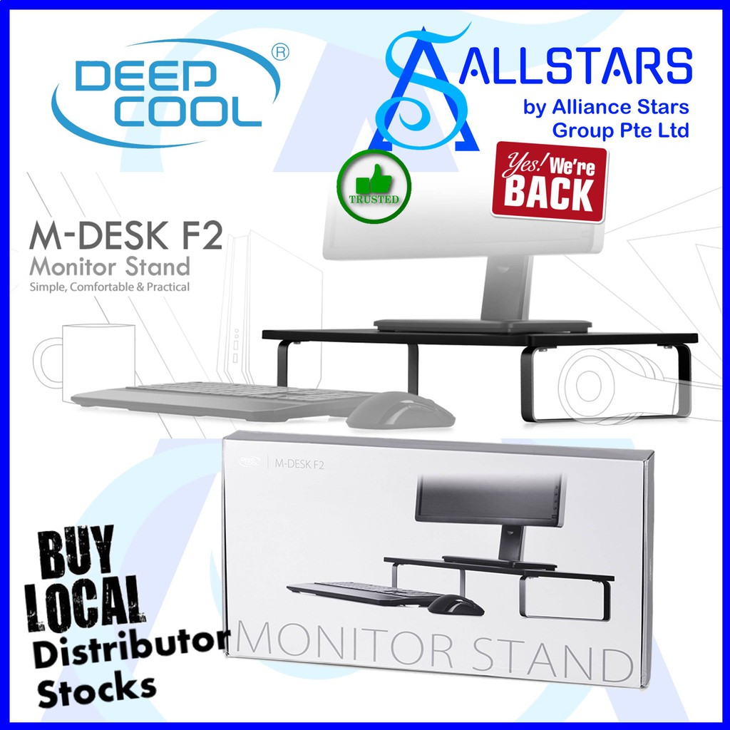 (ALLSTARS : Promo) DEEPCOOL M-DESK F2 / MDesk F2 (Black) MONITOR STAND ...