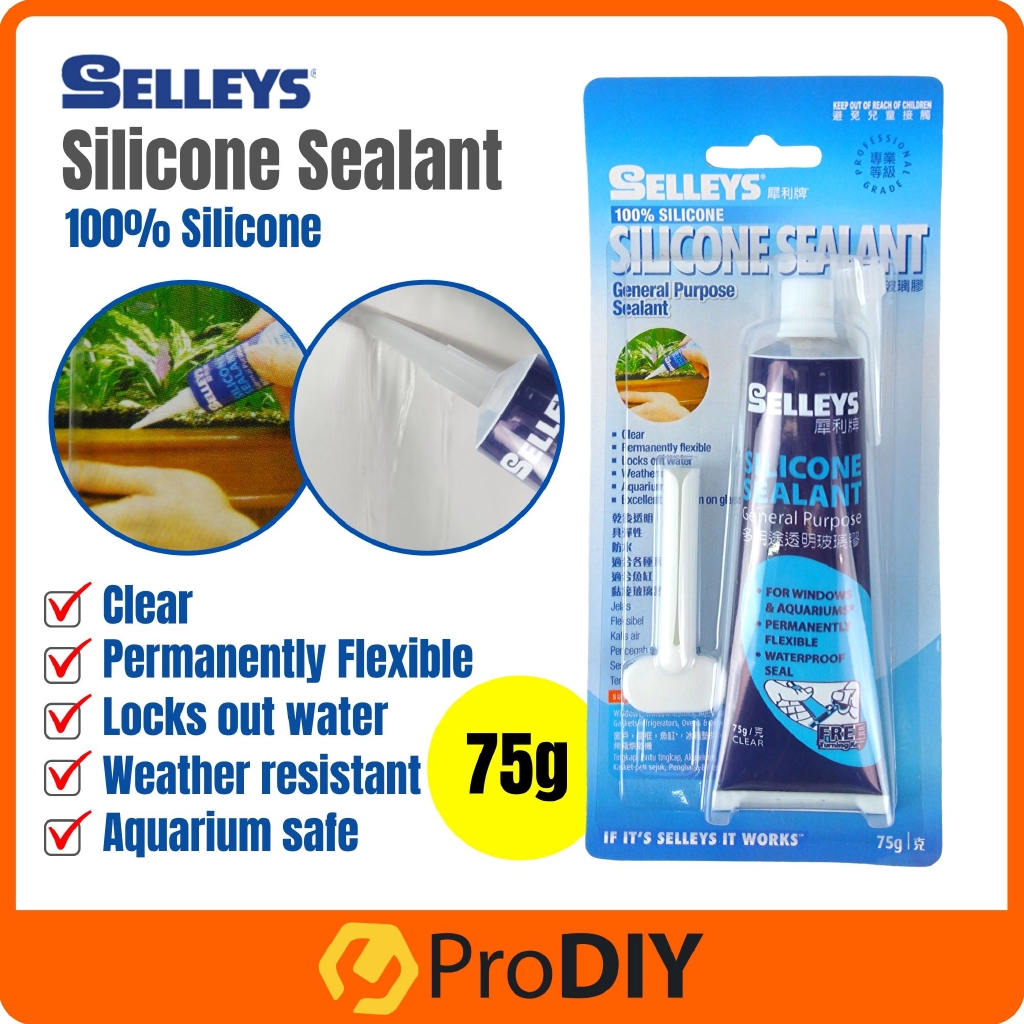 Selleys Silicone 75g Silicon Glass Clear Waterproof Seal Glue Gam ...