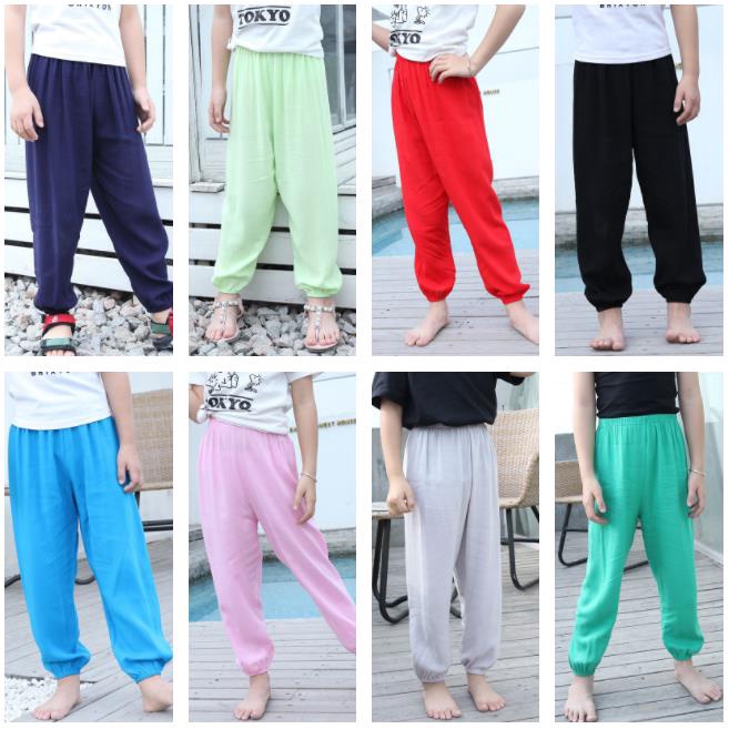 2-11Years Soft Boys Girls Summer Plain Color Pants Kids Anti Mosquito ...