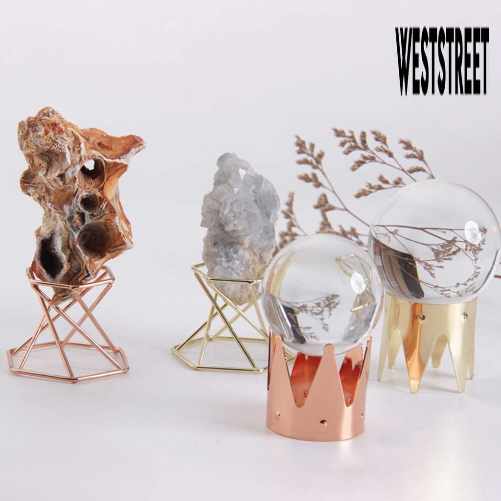 Weststreet Metal Display Stand Creative Mineral Stone Rack Display ...