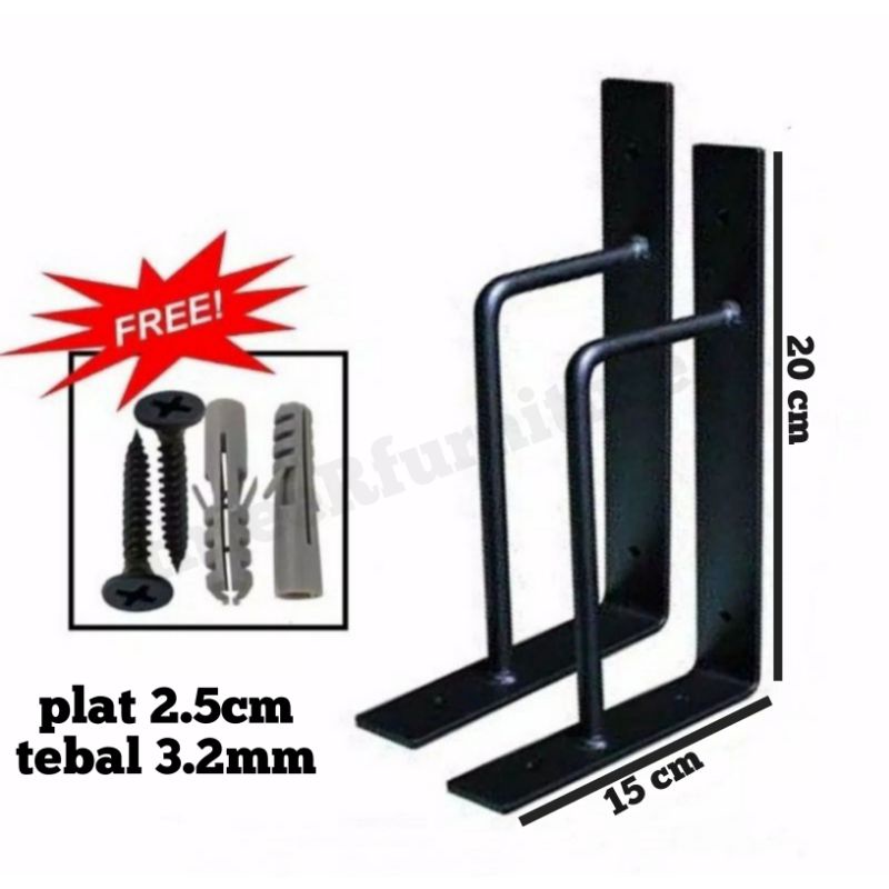 SIKU Wall SUPPORT ANGLE IRON SHELF / bracket 15x20 pair | Shopee Singapore