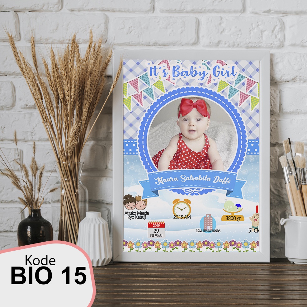 Biodata Frame mdf biodata Baby mdf Frame a4 Figure | Shopee Singapore