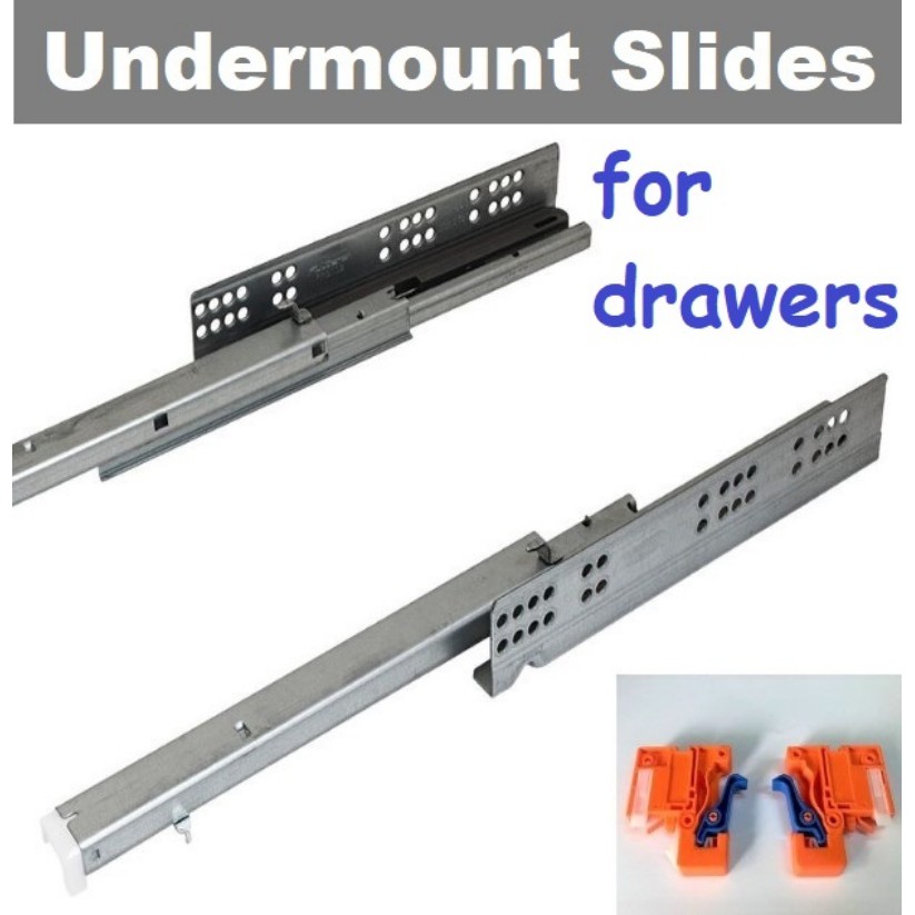 UNDERMOUNT SOFT CLOSING FULL EXTENSION SLIDE RUNNER TRACK/ SOFT CLOSE ...