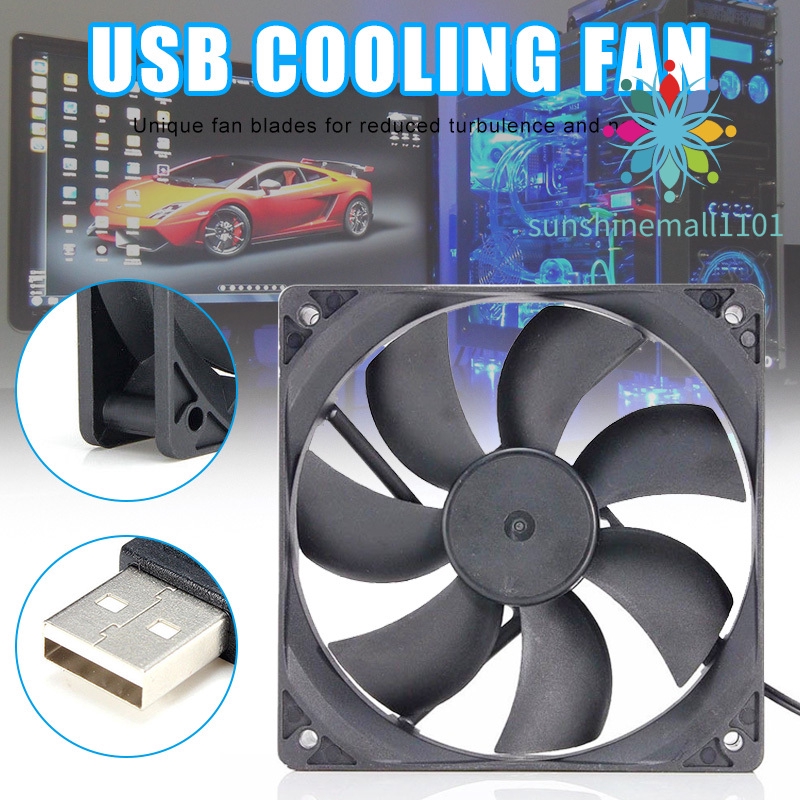 CPU 5V Cooling PC Brushless Cooler USB DC Computer 120mm Fan Case SM01 ...