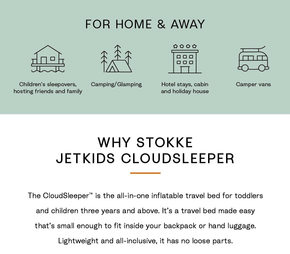 Stokke CloudSleeper JetKids by Stokke Inflatable Kids’ Bed | Shopee ...