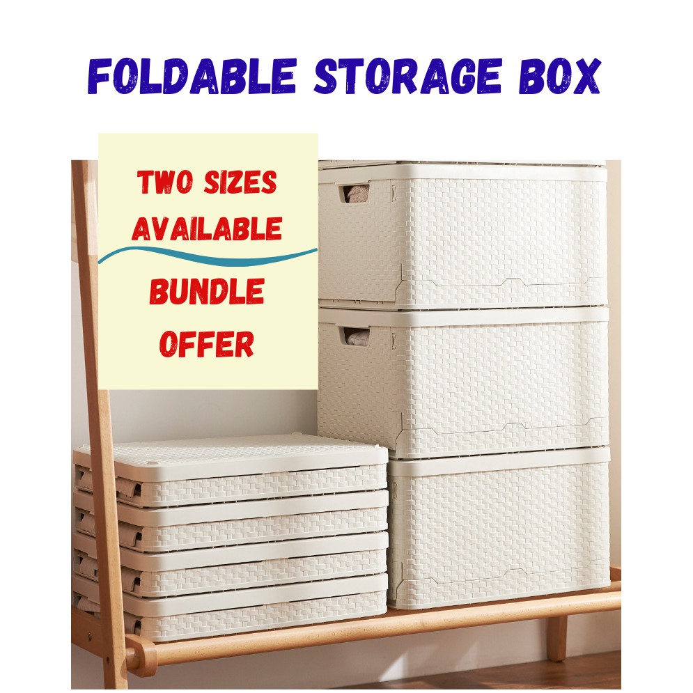 Foldable Storage Box Wardrobe Clothes Organiser Stakable Collapsible ...