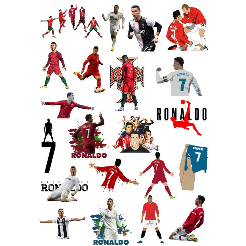 Set of 36 Cristiano Ronaldo decal stickers, CR7 stickers, laptop ...