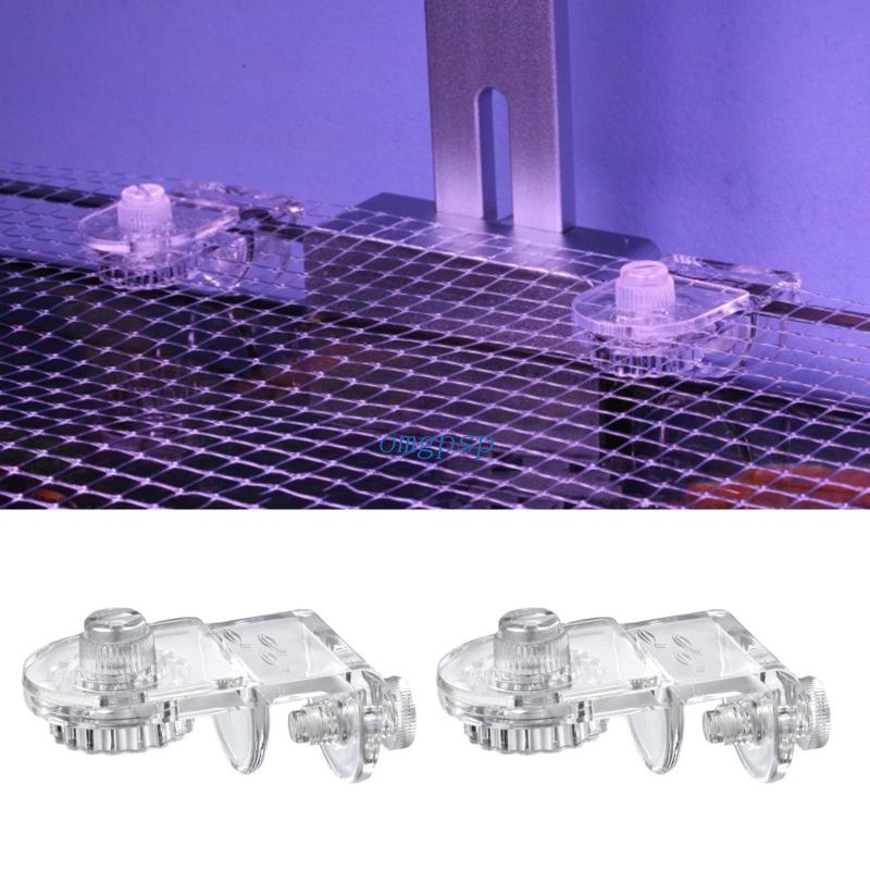 OMG 2-Pack Fish Tank Cover Net Holder Clamp Clear Acrylic Holders ...