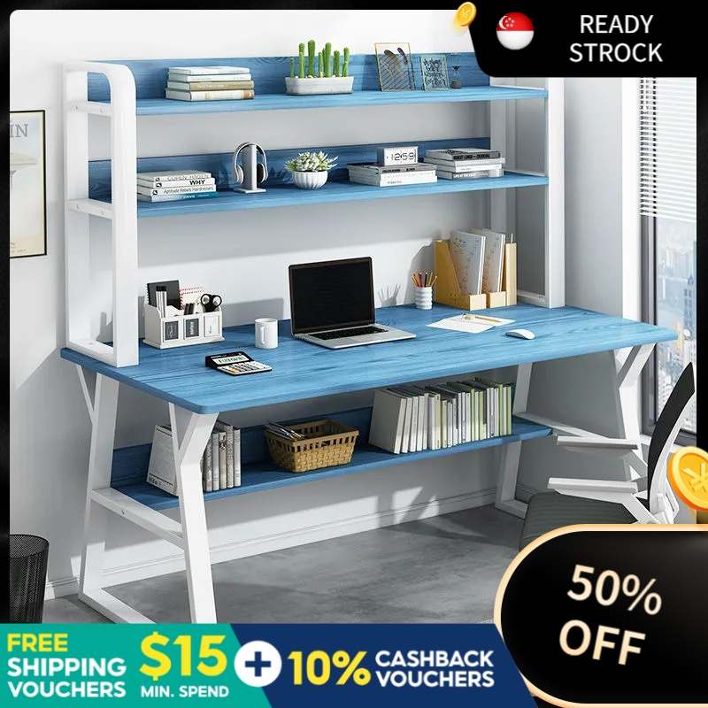 【free shipping】Gaming Table Computer Table Simple desk with bookshelf ...