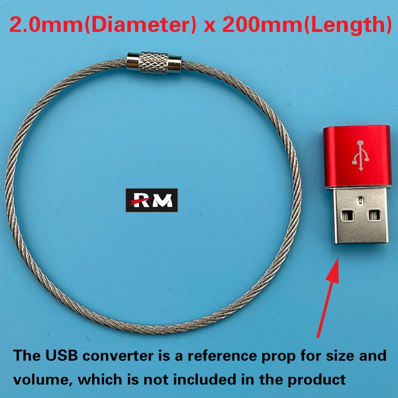 20PCS EDC Stainless Steel Wire Keychain Ring Key Cable Key Ring Locking ...