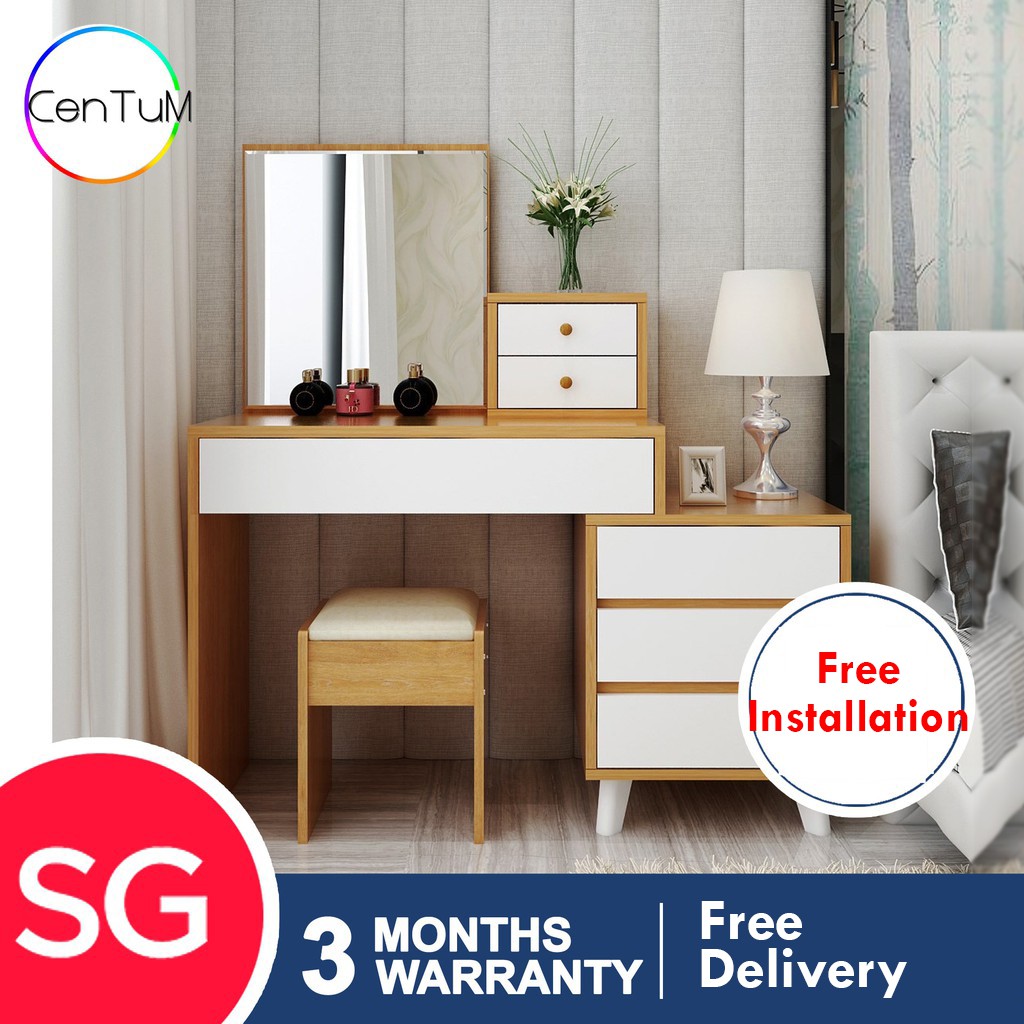 LYH Dressing Table With Large Storage Side Table Simple Modern Elegant ...