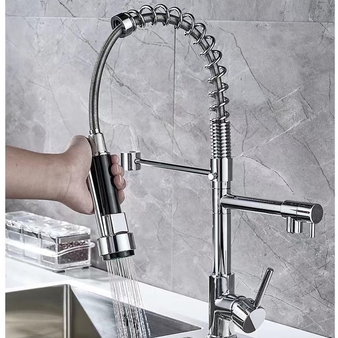Water tap Kitchen Mixer Tap Spring Pull Out High Quality Hot and cold ...