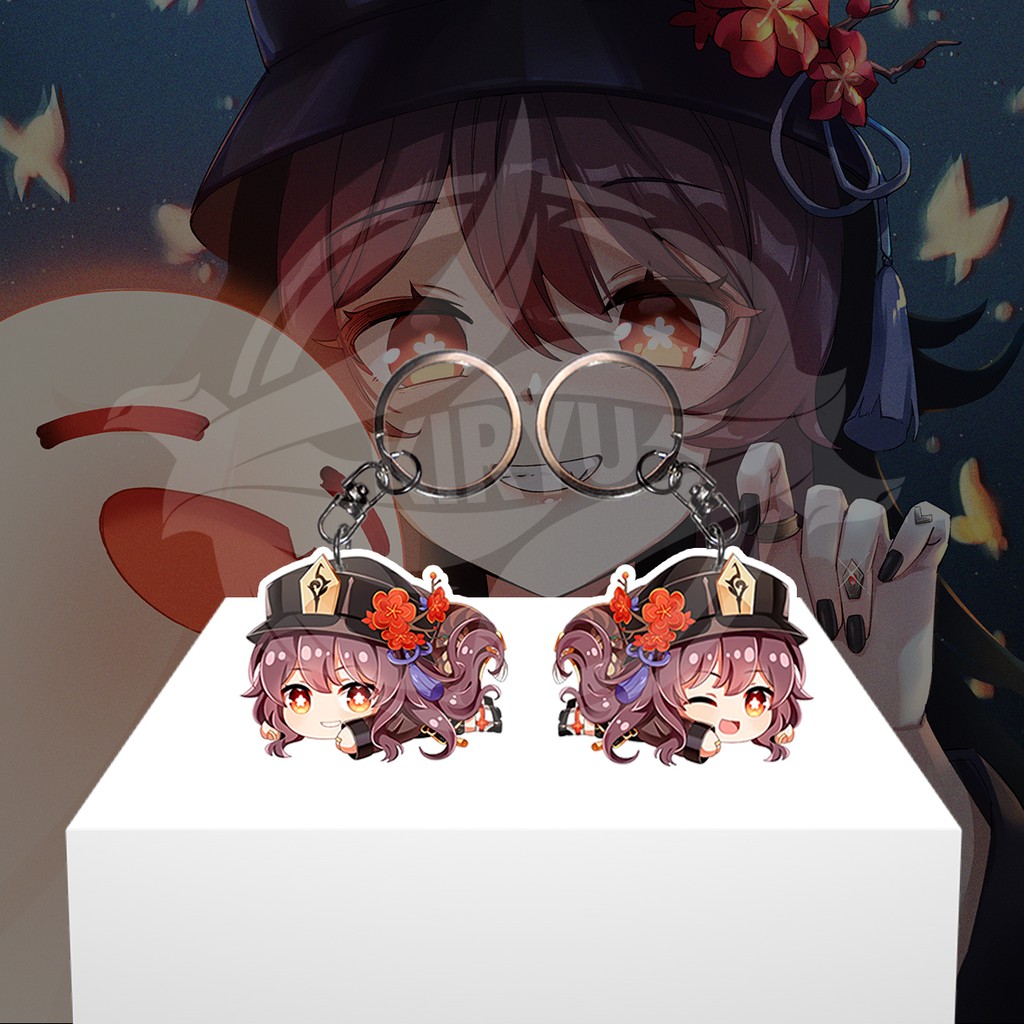 GANTUNGAN Genshin Impact Hu Tao Anime Game HP Keychain Keychain ...