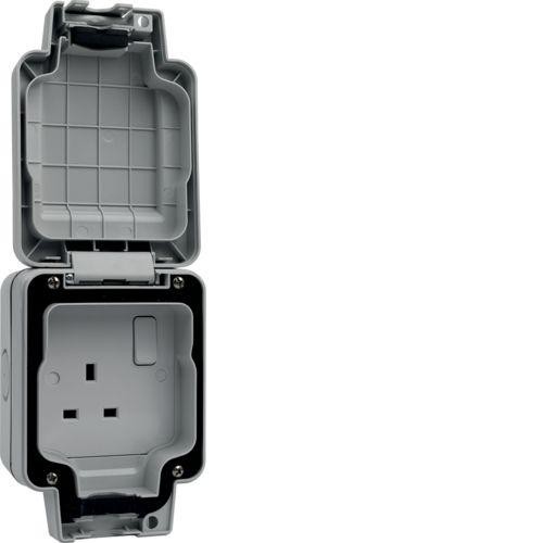 hager Sollysta WXPSS81 13A X1 IP66 Weatherproof, dust proof, Double ...