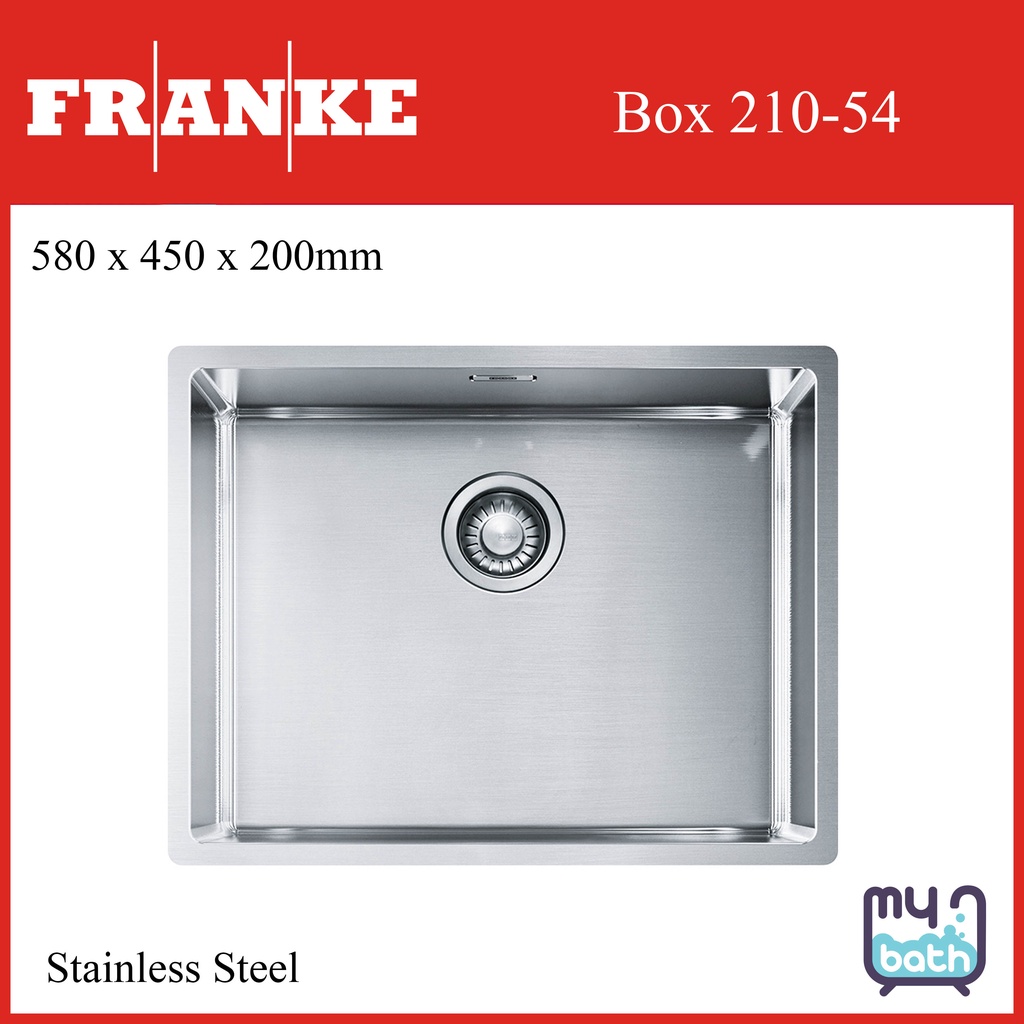 Franke Box 210-54 Single Bowl Undermount Stainless Steel Kitchen Sink ...