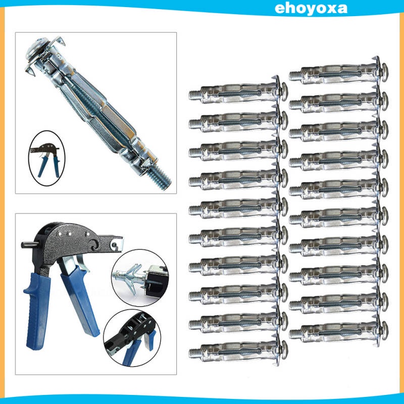 20pcs M4/M5/M6 Wall Anchor Metal Setting Tool with Bolt Hollow Drive ...