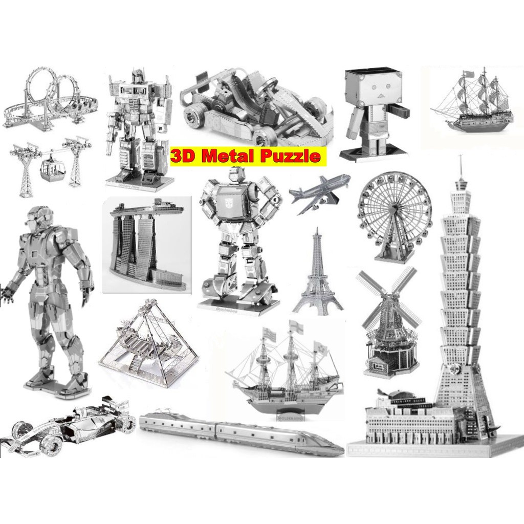 3D Metal Model Kits Puzzle Architectures DIY Toy Birthday Christmas ...