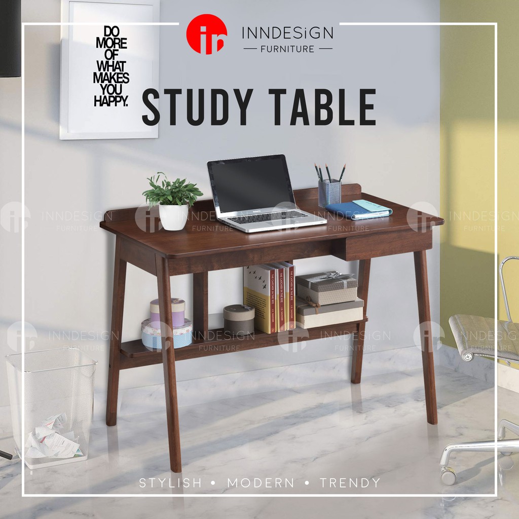 [LOCAL SELLER] Aaron Solid Wood Study Table / Study Desk (Free ...