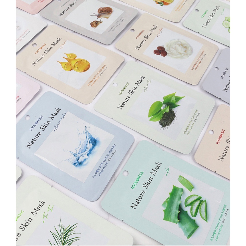 FOODAHOLIC Korean Nature Skin Mask Sheet 16 Types (1 Pack a Day ...