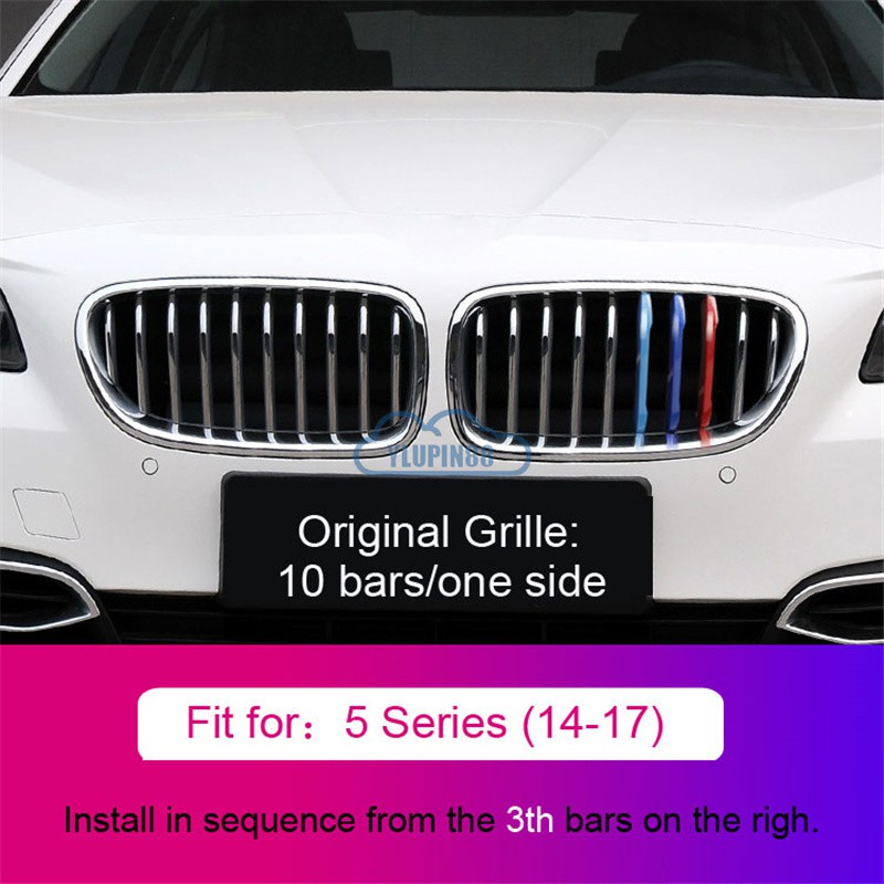 3pcs BMW M Sport Sticker Car Kidney Grill Clip Cover 3 Color Front ...