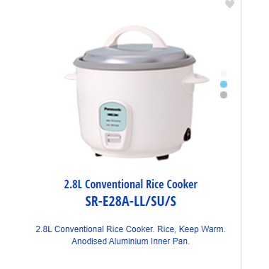 Panasonic SR-E28A 2.8L Conventional Rice Cooker(Random Colour) | Shopee ...