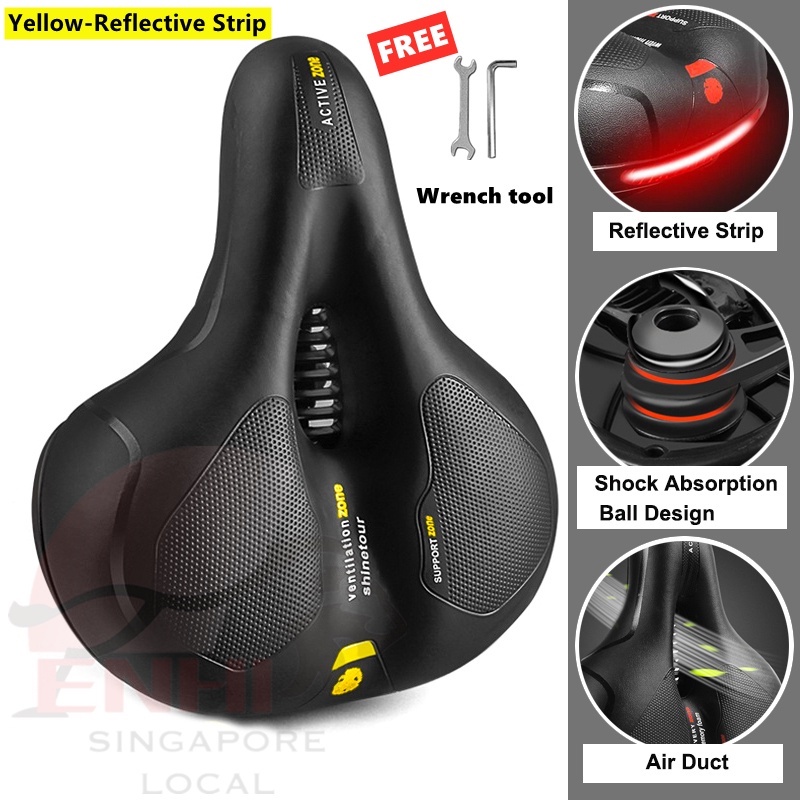 ⭐[Sg Seller] Memory Foam Bicycle Saddle / Breathable Bike Seat Cover ...