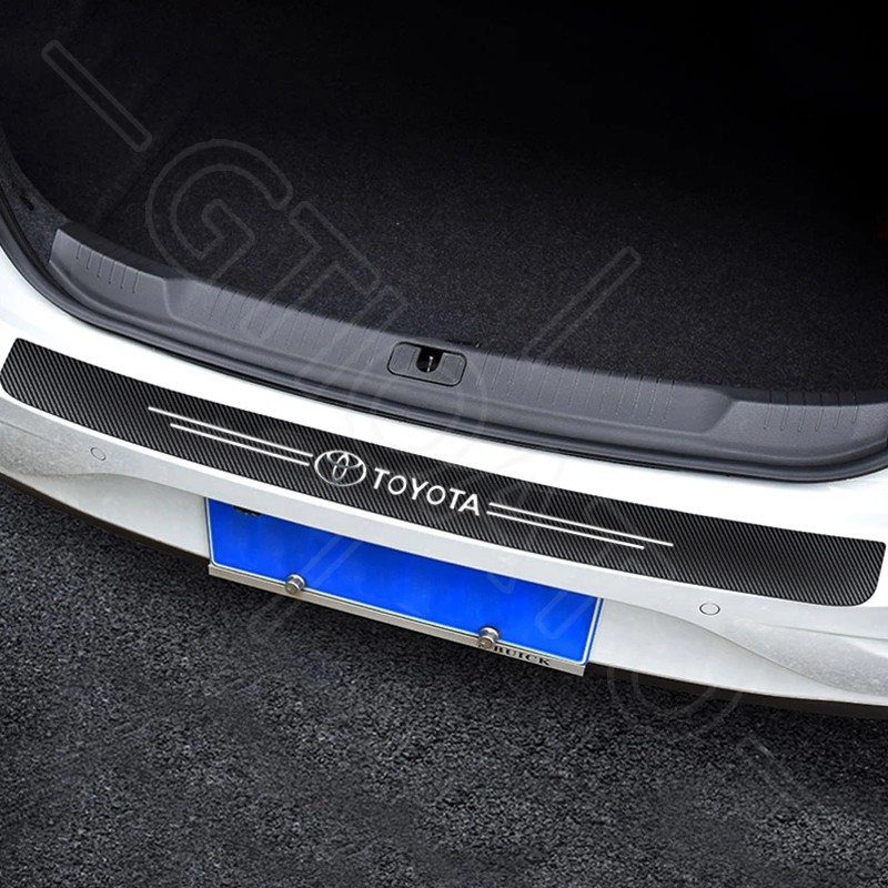 GTIOATO Car Carbon Fiber Trunk Protection Sticker Auto Rear Bumper ...