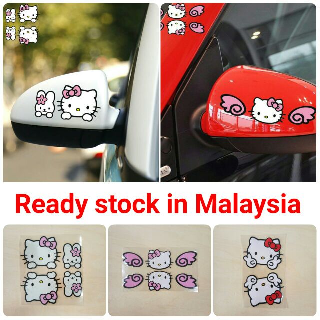 Hello kitty car sticker mirror body car | Shopee Singapore