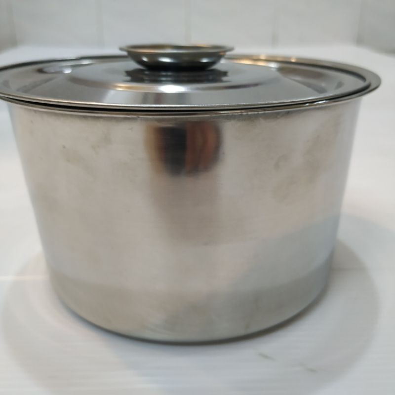 16cm / 14cm stainless steel Round Bowl with cover for oil soup food ...