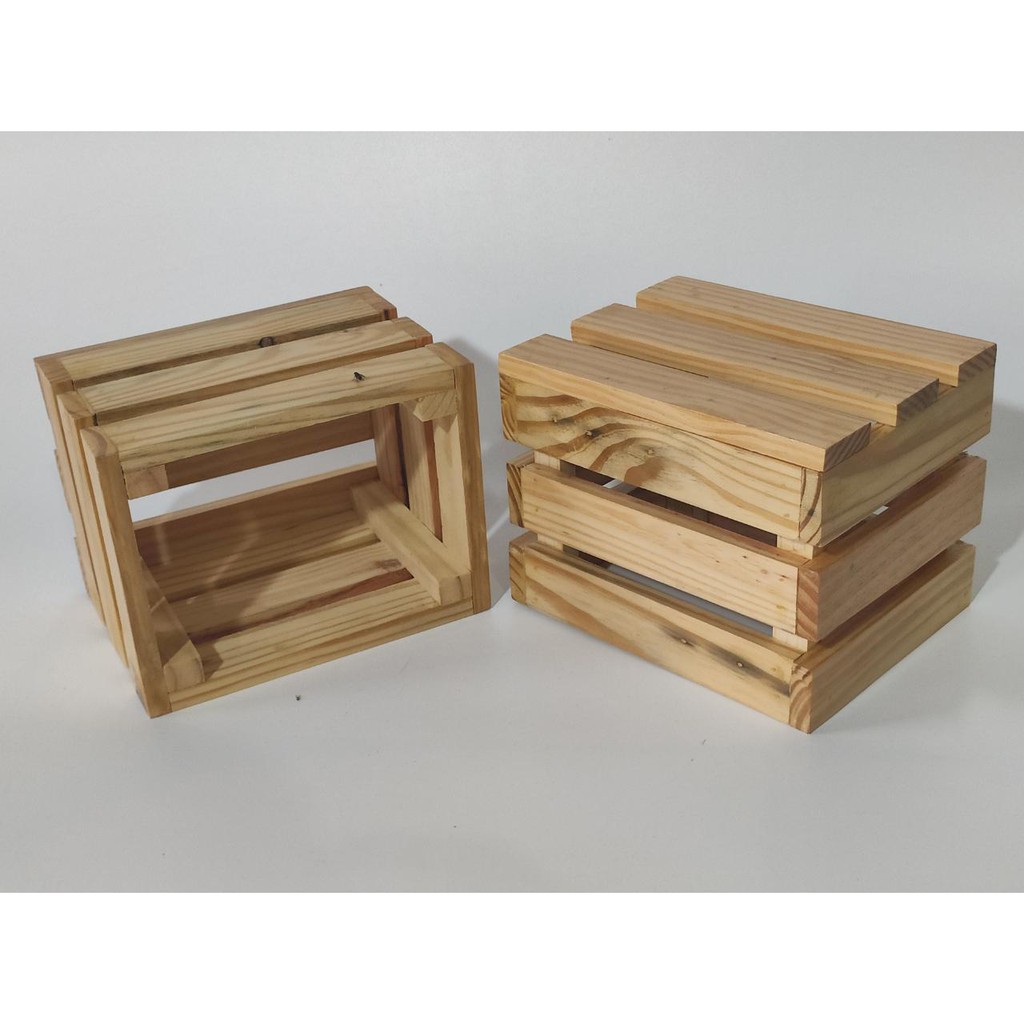 20x15x15cm Mini wood crates rustic Dutch teak wood box | Shopee Singapore