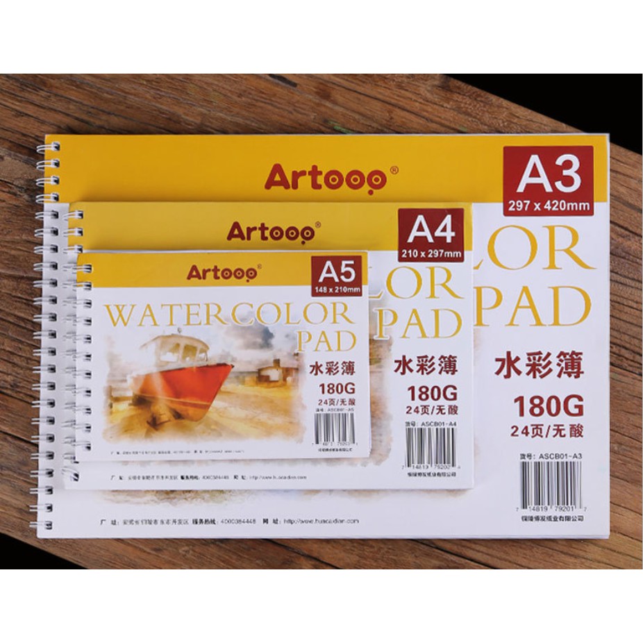 A3/A4/A5 Watercolor Paper 24 Sheets /Professional No Penetration Paper ...