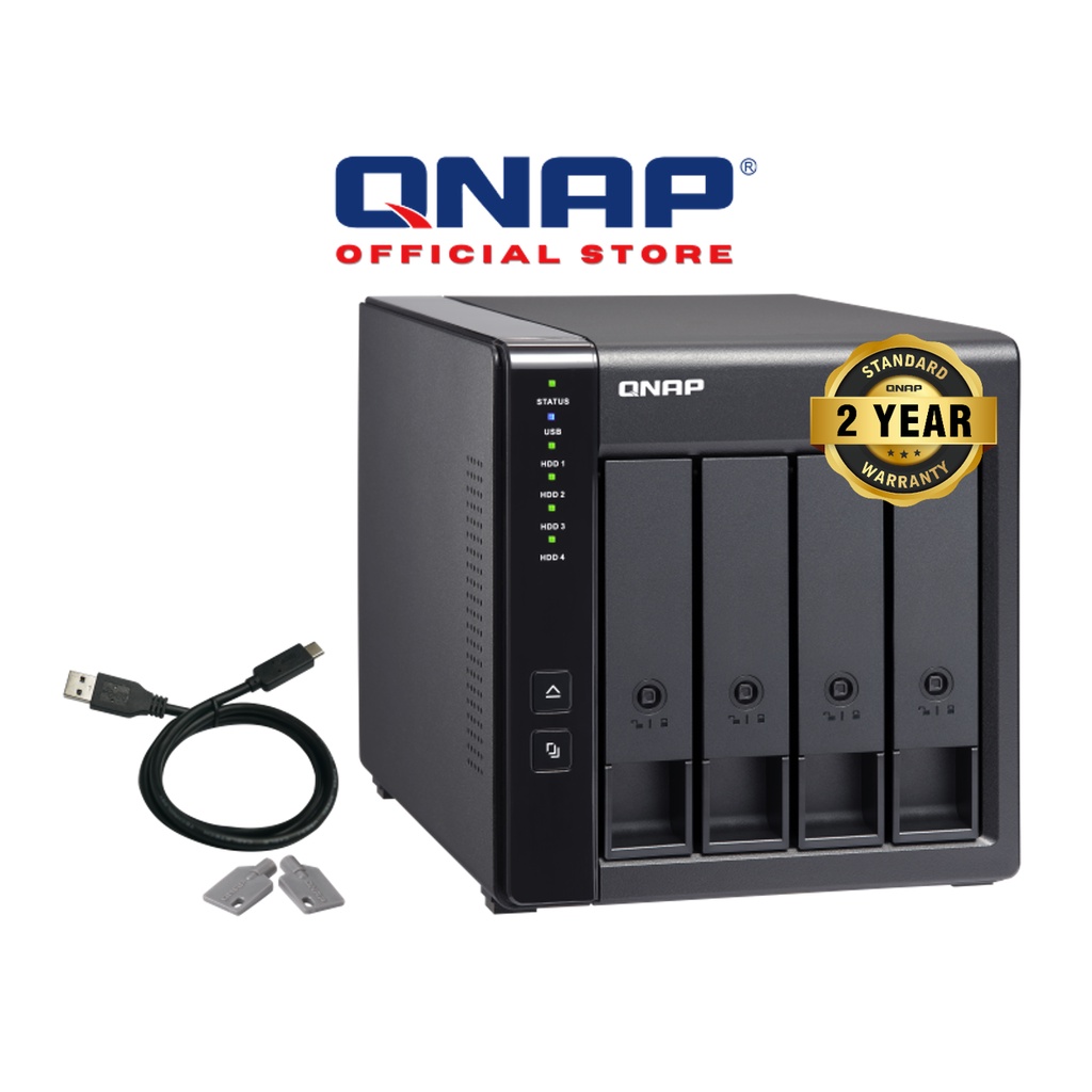 QNAP TR-004 4-Bay USB Type-C Direct Attached Storage (DAS) with ...