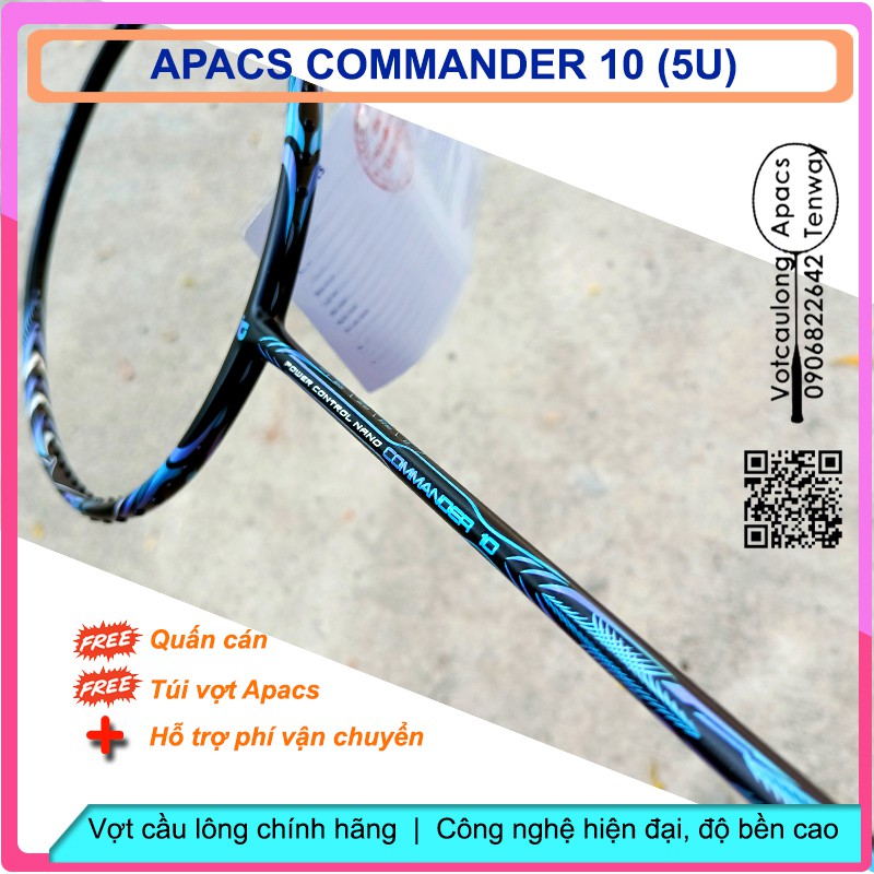 [Apacs Commander 10 Black Blue- 5U badminton racket] - Heavy head ...