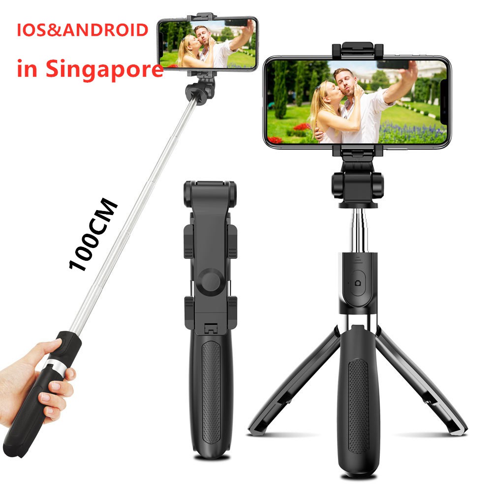 [ Sg Ready Stock] 3 In1 Selfie Stick Tongsis Bluetooth Shutter Tripod