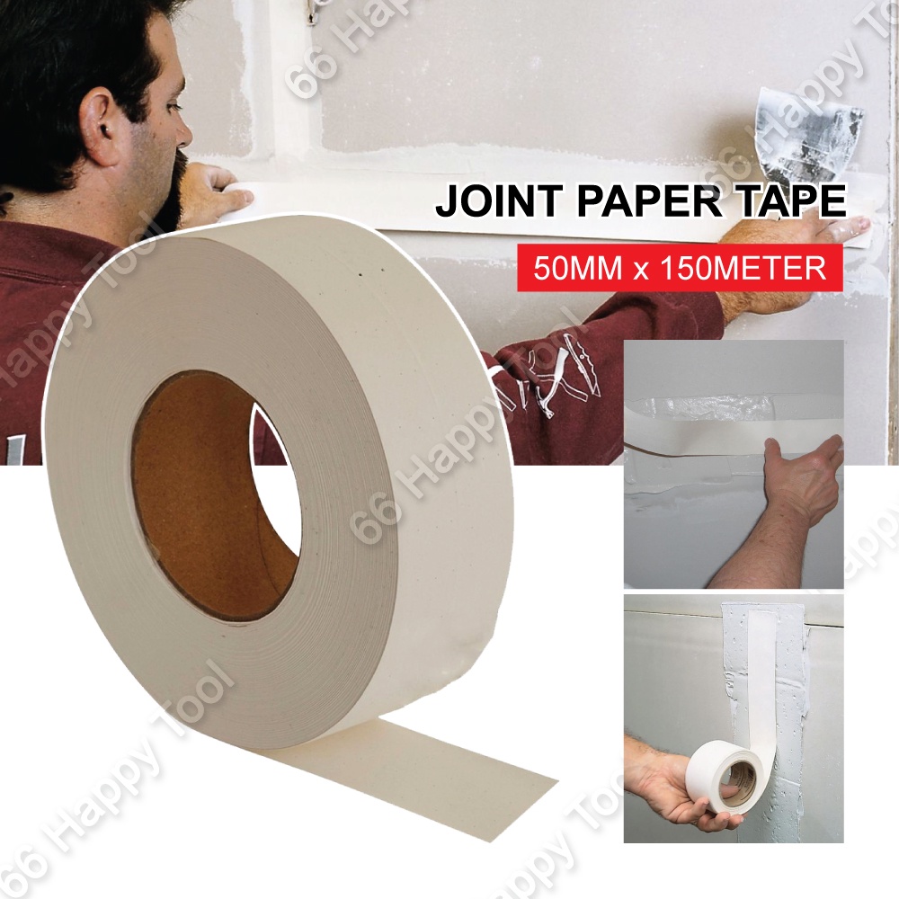 150M x 50mm Joint Paper Tape Drywall Ceiling Water Resist Self Adhesive ...