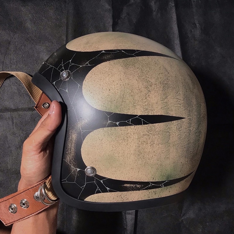 Slimhead 500TX Patina Aging Paint, Leather Strap - Helmet Custom ...