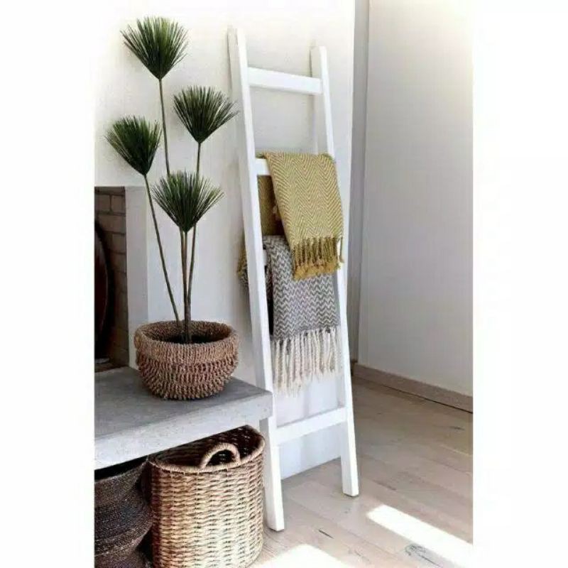 PUTIH KAYU Ladder hanger Wooden Ladder Rack Veil Rack White Color ...