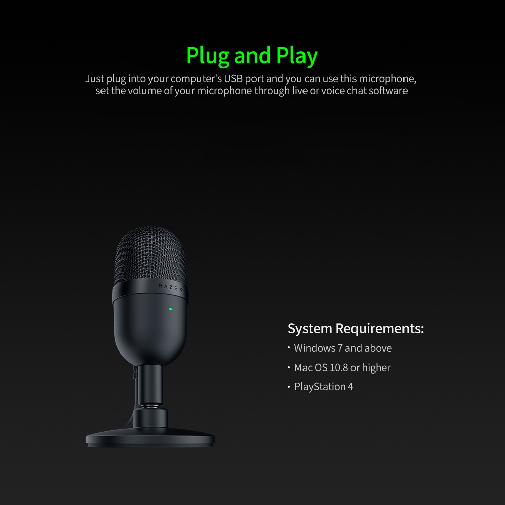 Razer Seiren Mini Microphone USB Microphone Ultra-compact Condenser ...