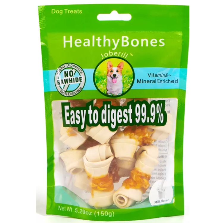 Dog Dental Chew Treats - Rawhide-Free Bones with Milk, Chicken, and ...