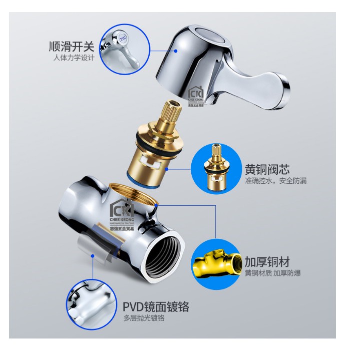 15mm 1/2" Stainless Steel Handle MF Thread Ball Valve Stopcock Mini ...