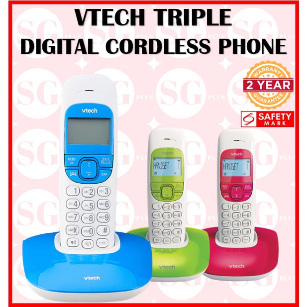 Vtech Trio Cordless Phone VT1301-3 | Shopee Singapore