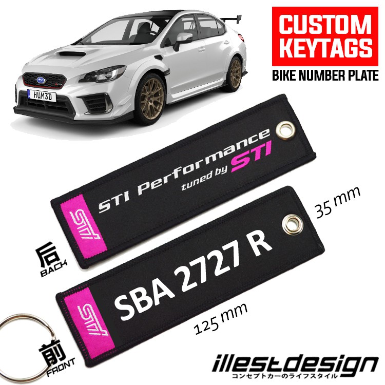 Subaru STI Car Key tag : Custom Print Number Plate Key Chain. BRZ ...
