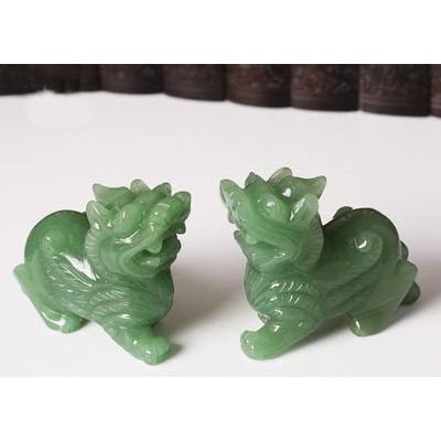 Aventurine Pi Xiu Pixiu Pair Green Fengshui Display 东陵玉貔貅风水摆件 attract ...