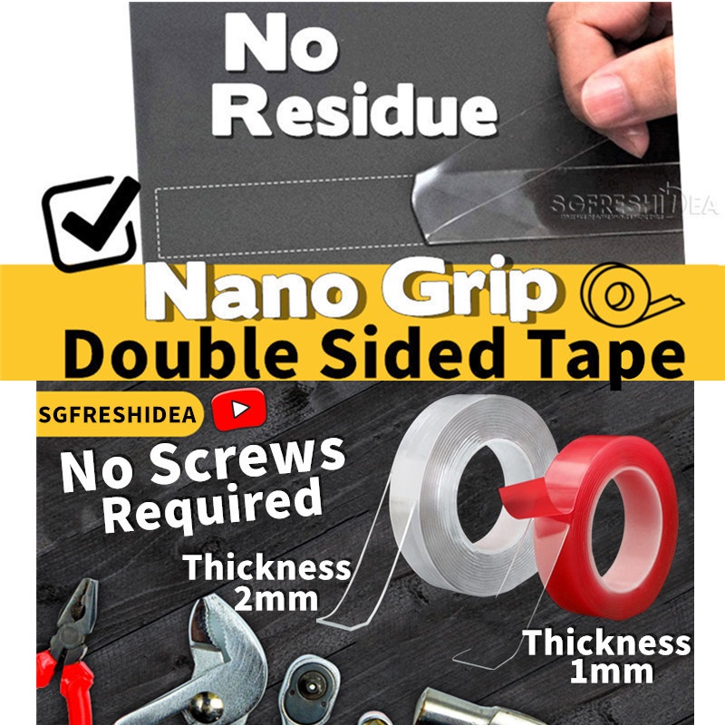 Christmas Gift Nano Strong Removable Transparent Double Side Sided Wall ...