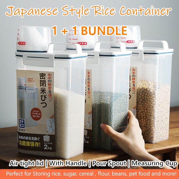 SG Local Rice Seal Container Rice Dispenser With Measuring Cup 2KG ...