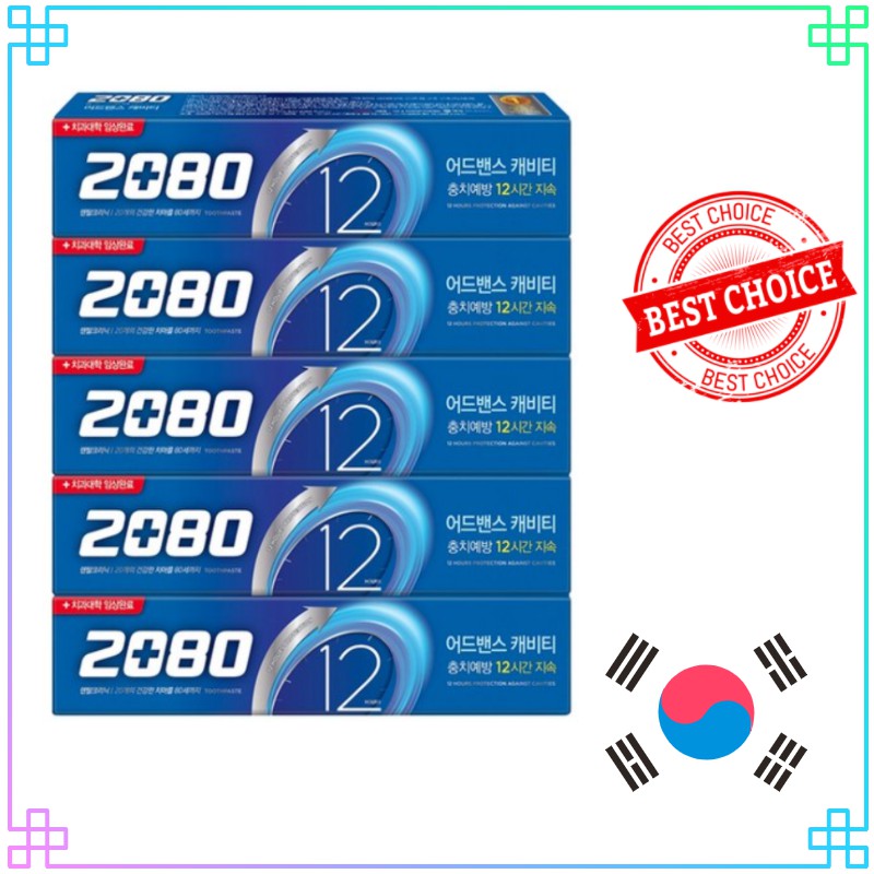 2080 Advanced Cavity tooth decay prevention Toothpaste(160g x 5EA) | Shopee Singapore